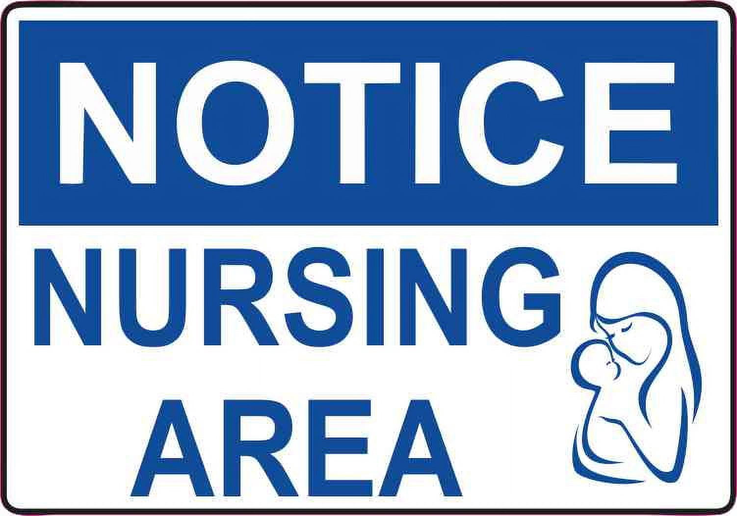 5in x 3.5in Notice Nursing Area Sticker Vinyl Baby Nursery Sign Door ...