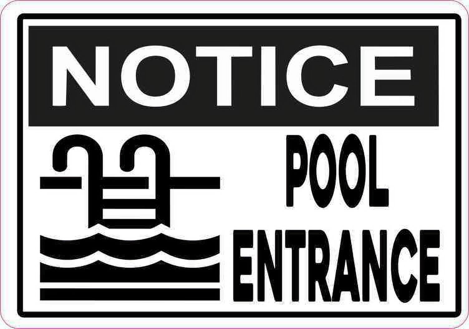 5in x 3.5in Notice Pool Entrance Magnet Vinyl Magnetic Swimming Pools ...