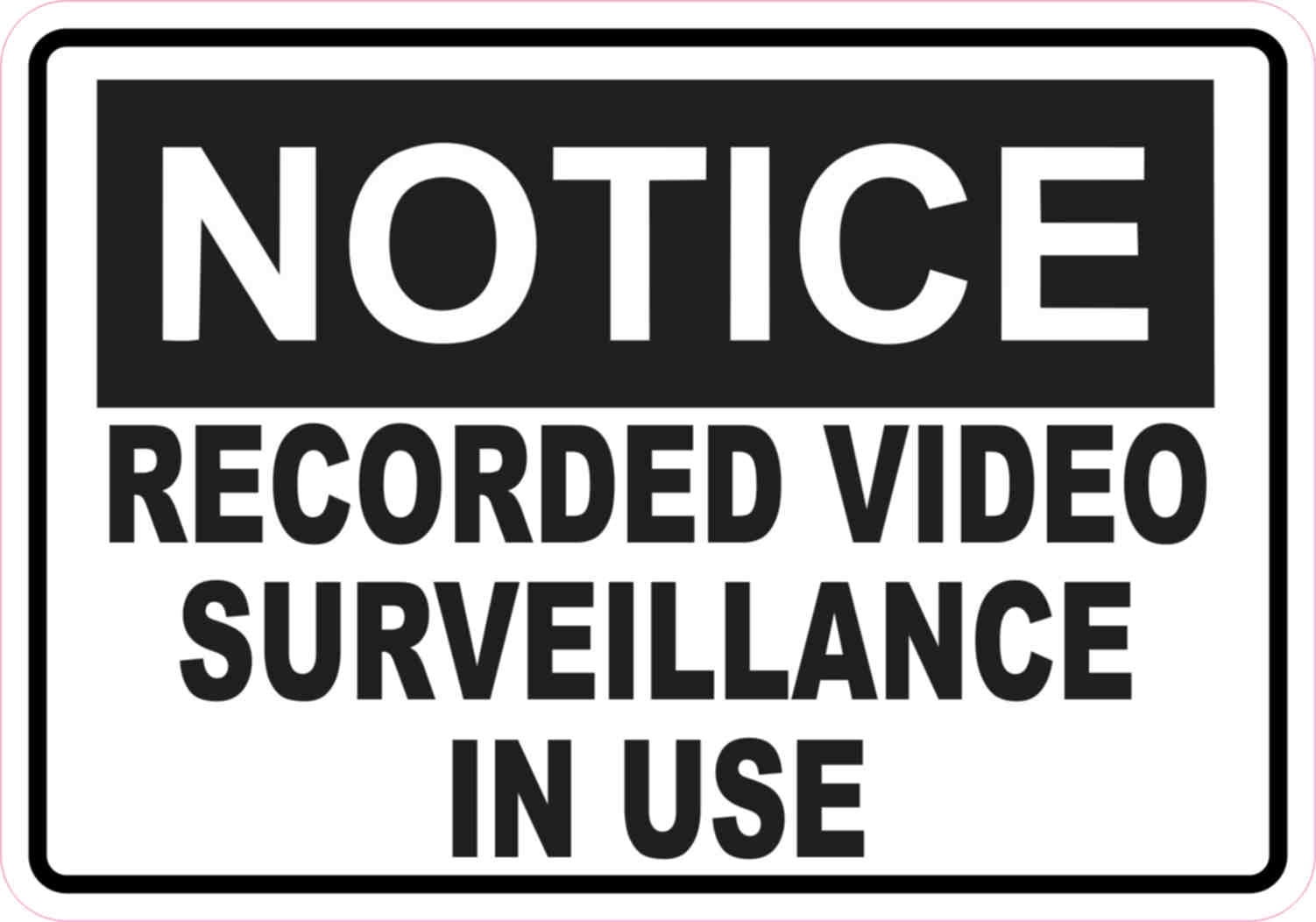 5in x 3.5in Notice Video Surveillance Sticker Vinyl Signs Business Sign ...