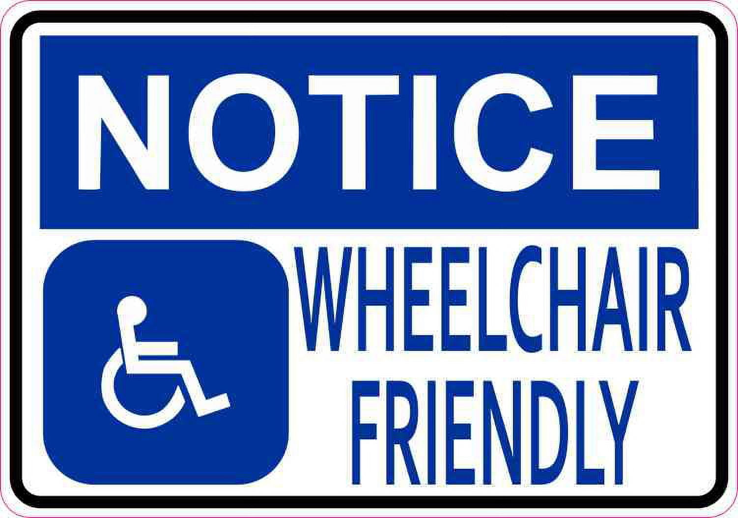 5in x 3.5in Notice Wheelchair Friendly Magnet Vinyl Magnetic Handicap ...