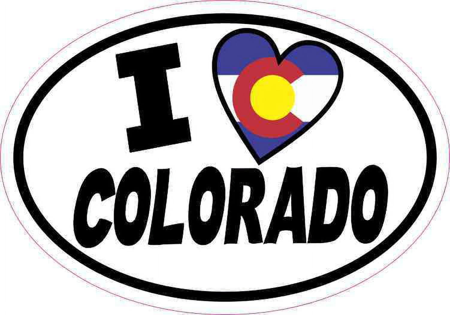 5in x 3.5in Oval I Love Colorado Sticker Vinyl Car Decal Luggage ...
