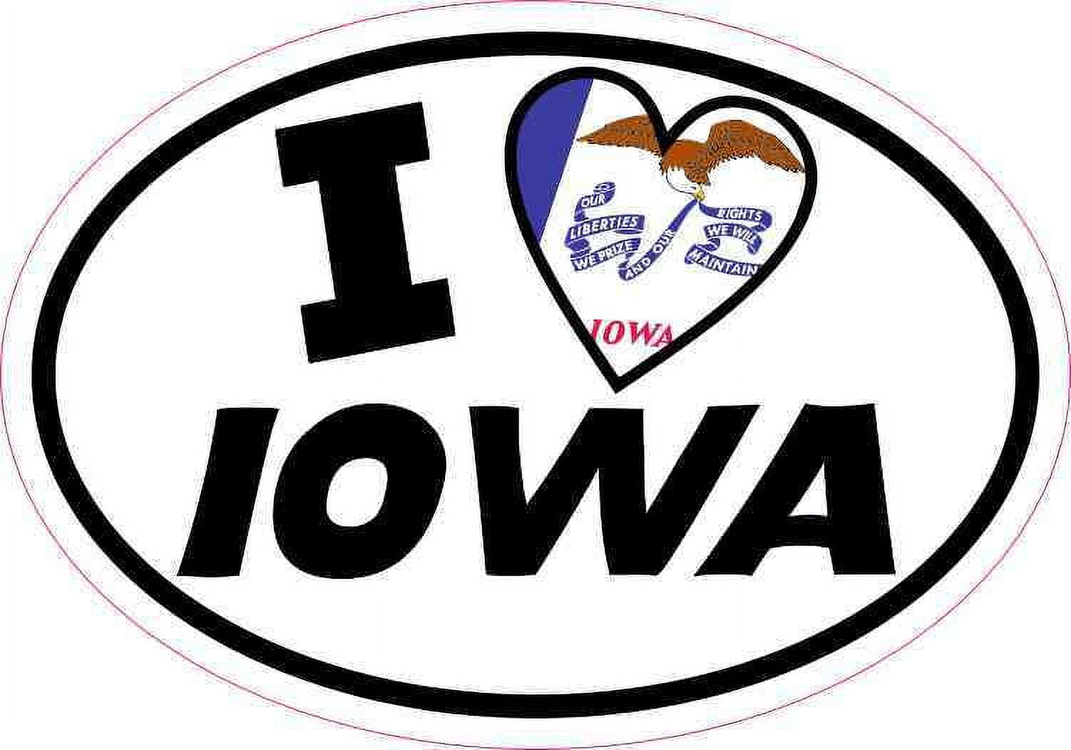 5in x 3.5in Oval I Love Iowa Sticker - Walmart.com
