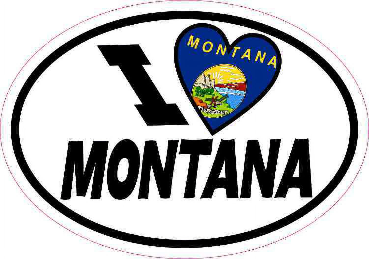5in x 3.5in Oval I Love Montana Sticker - Walmart.com