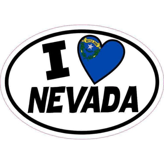 5in x 3.5in Oval I Love Nevada Sticker - Walmart.com