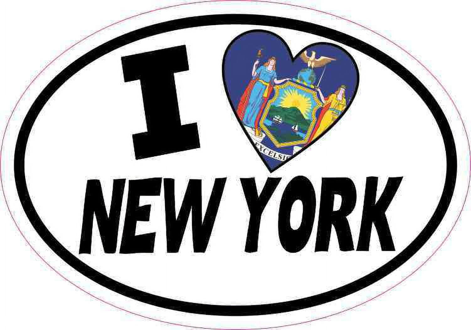 5in x 3.5in Oval I Love New York Sticker - Walmart.com