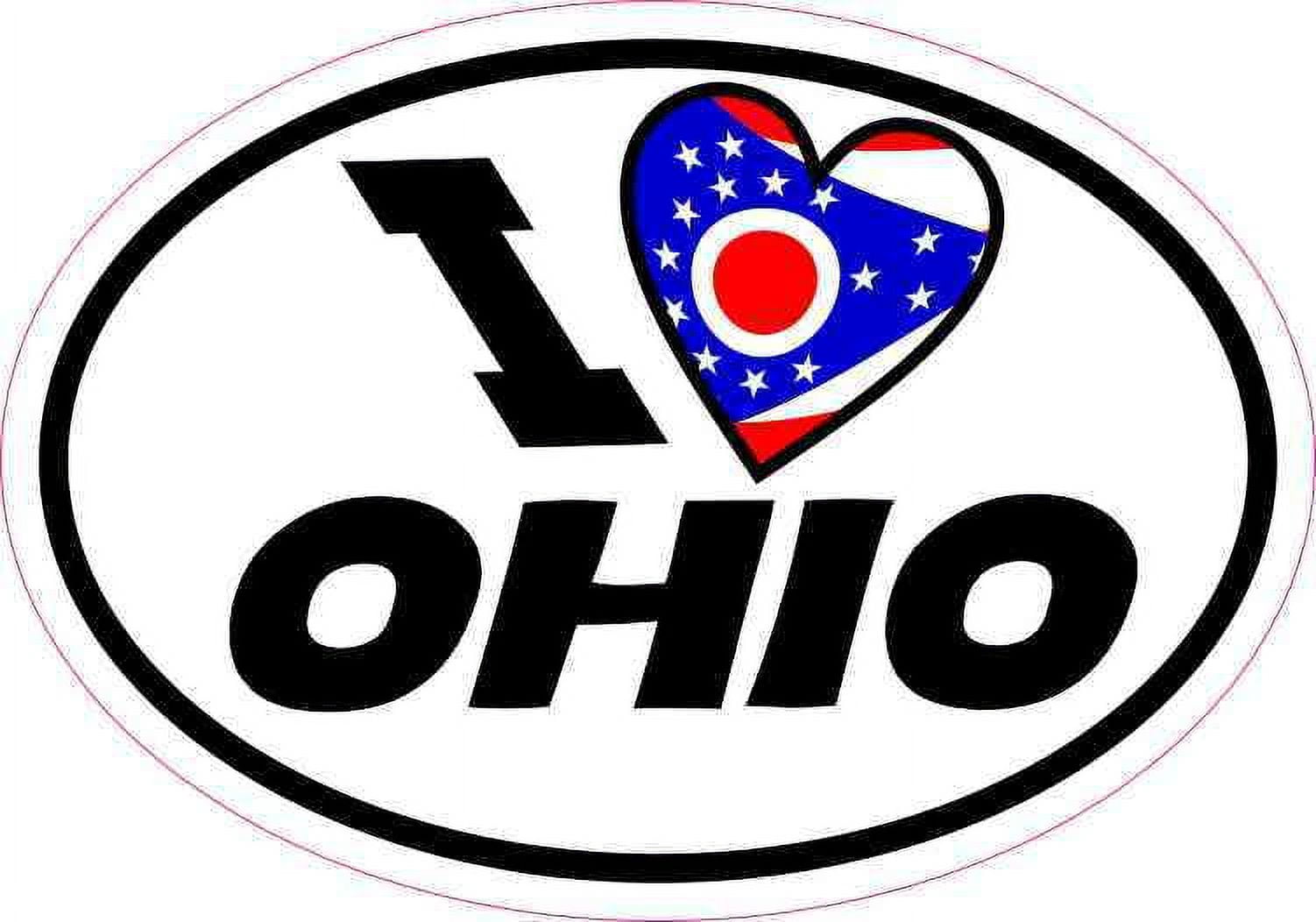 5in x 3.5in Oval I Love Ohio Sticker - Walmart.com