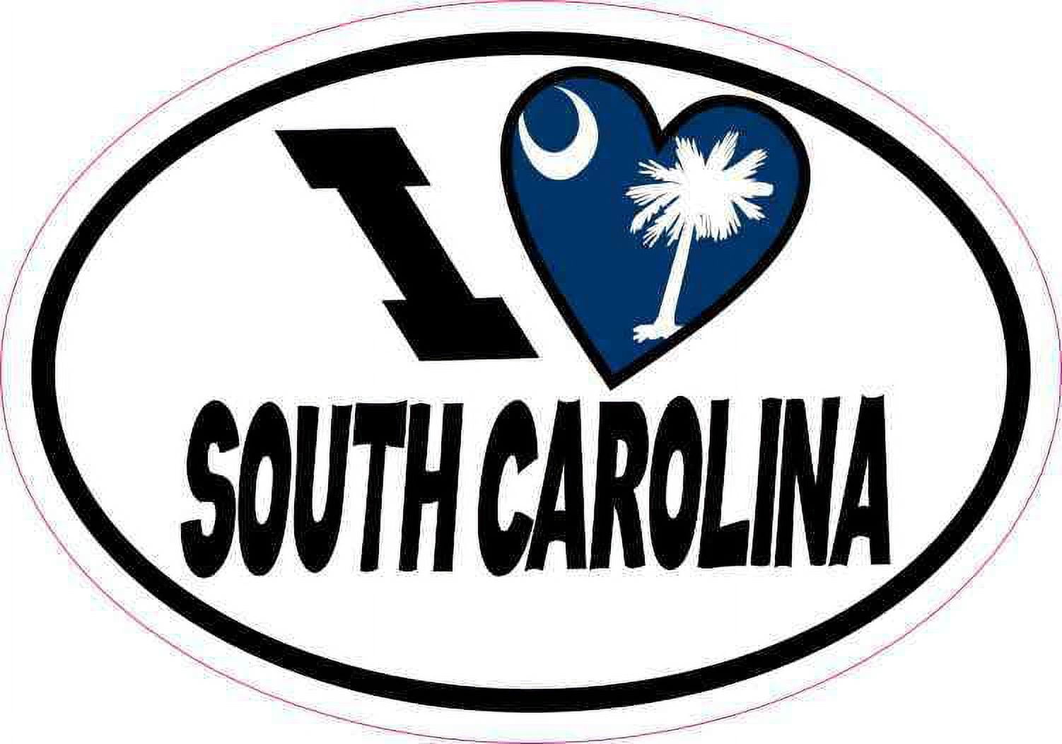 5in x 3.5in Oval I Love South Carolina Sticker - Walmart.com