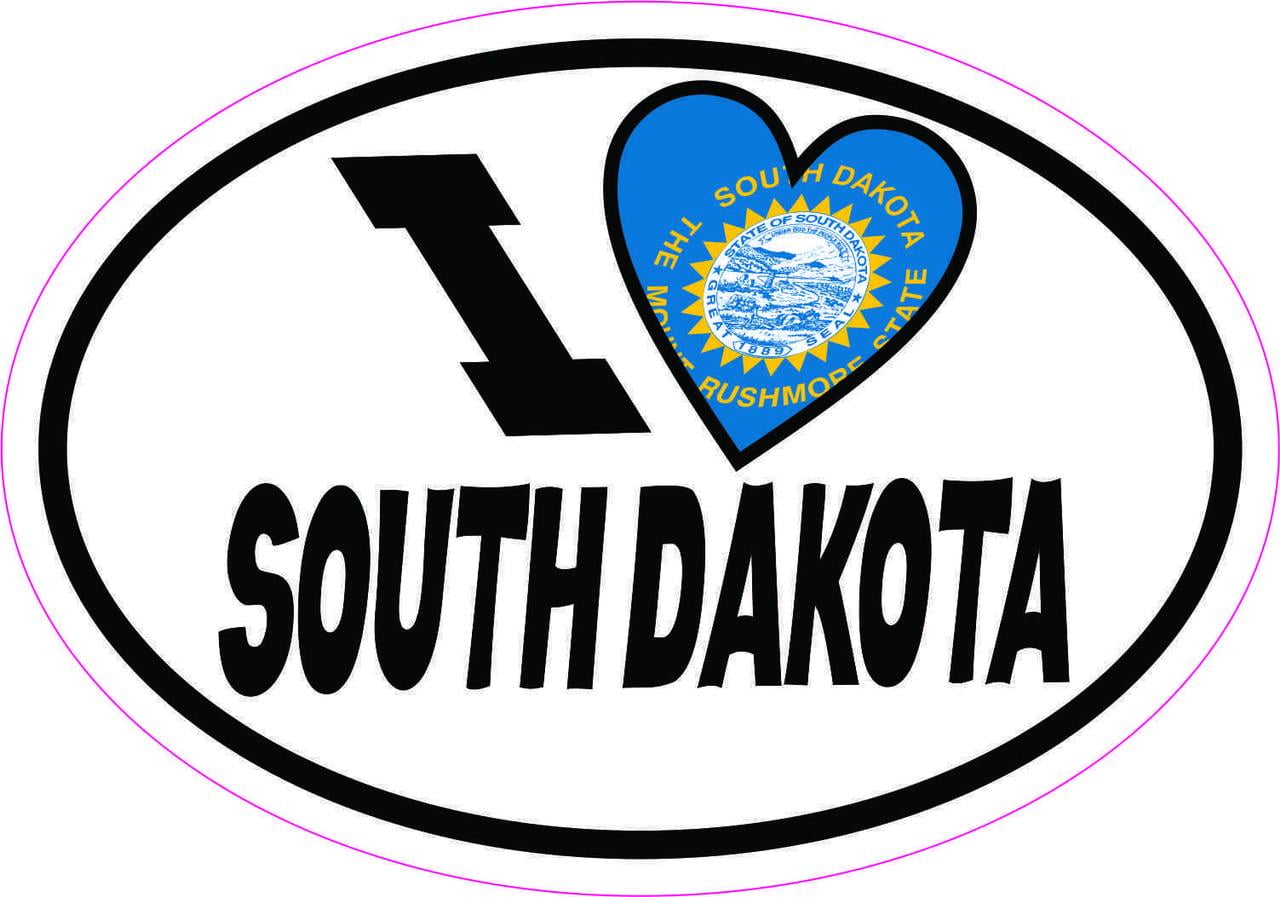 5in x 3.5in Oval I Love South Dakota Sticker - Walmart.com