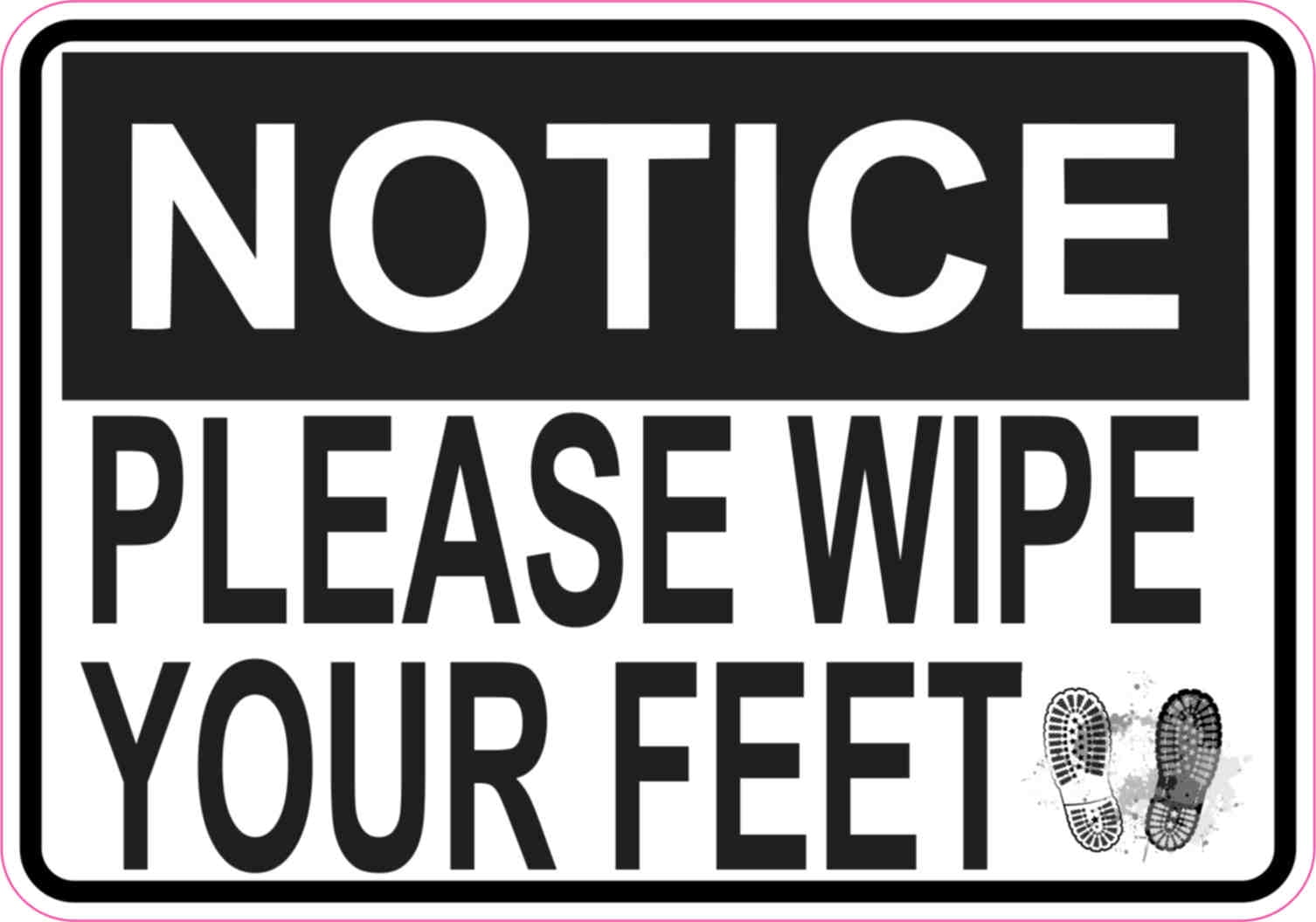 5in x 3.5in Prints Please Wipe Your Feet Magnet Vinyl Signs Magnetic ...