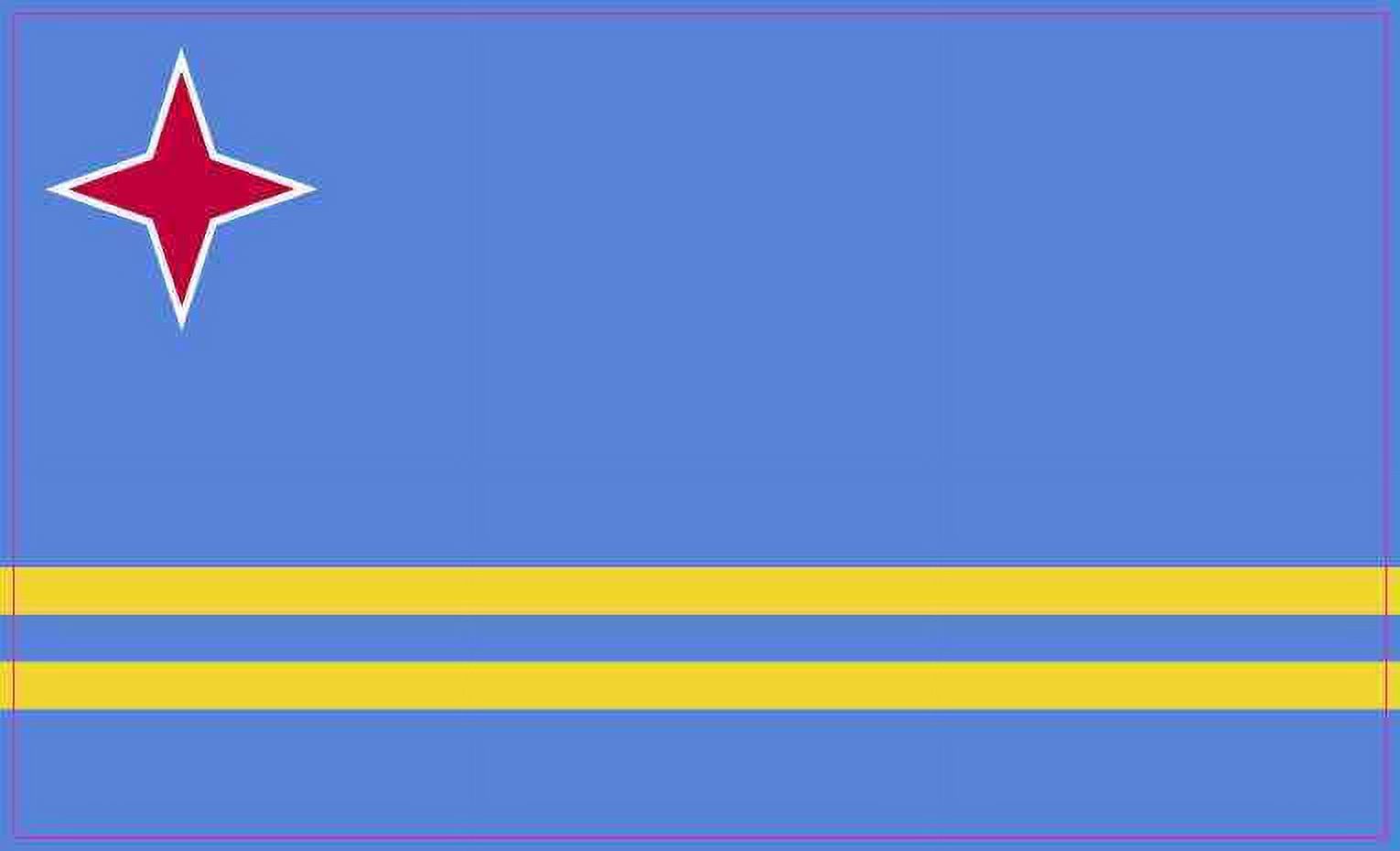 5in x 3in Aruba Flag Sticker Luggage Cup Decal Car Window Bumper ...