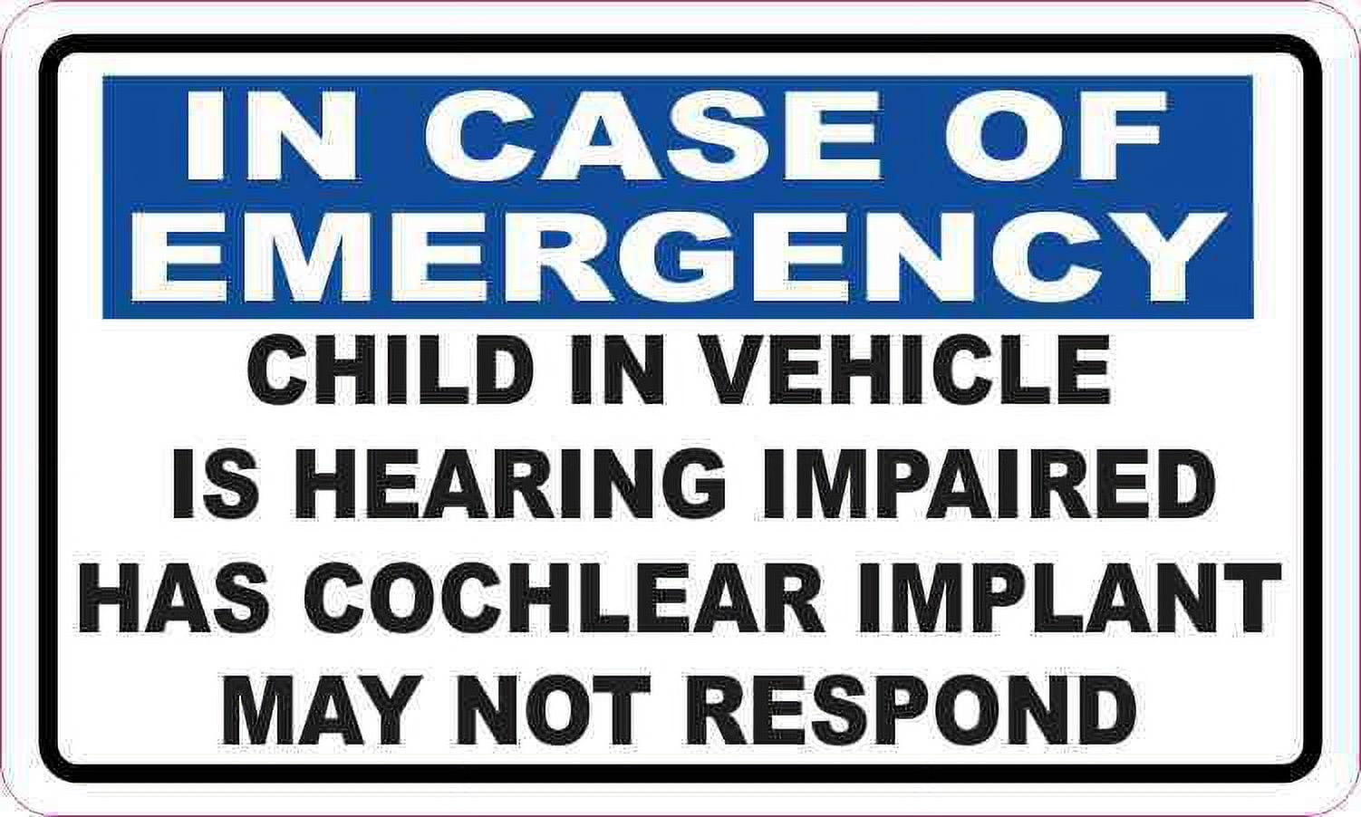 5in x 3in Child in Vehicle Has Cochlear Implant Magnet - Walmart ...