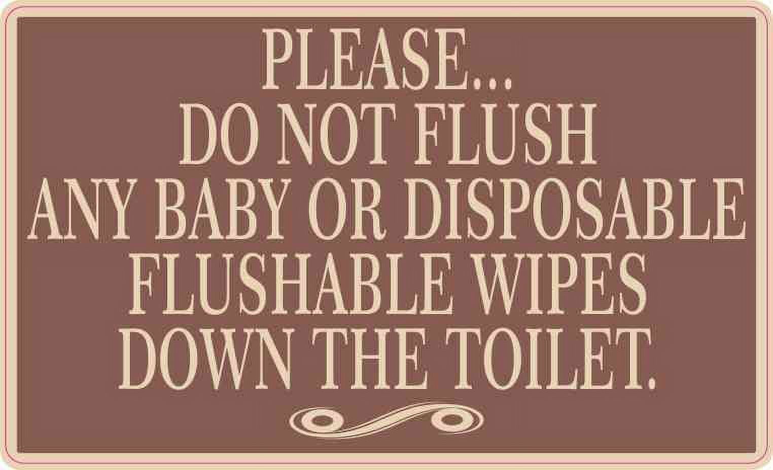 5in x 3in Do Not Flush Wipes Magnet Vinyl Magnetic Restroom Sign ...