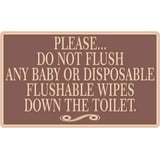 5in x 3in Do Not Flush Wipes Magnet Vinyl Magnetic Restroom Sign ...