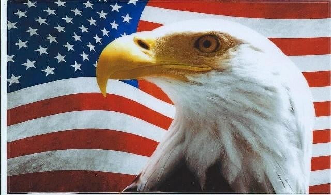 5in x 3in Eagle American Flag Sticker Vinyl Patriotic Vehicle Decal ...