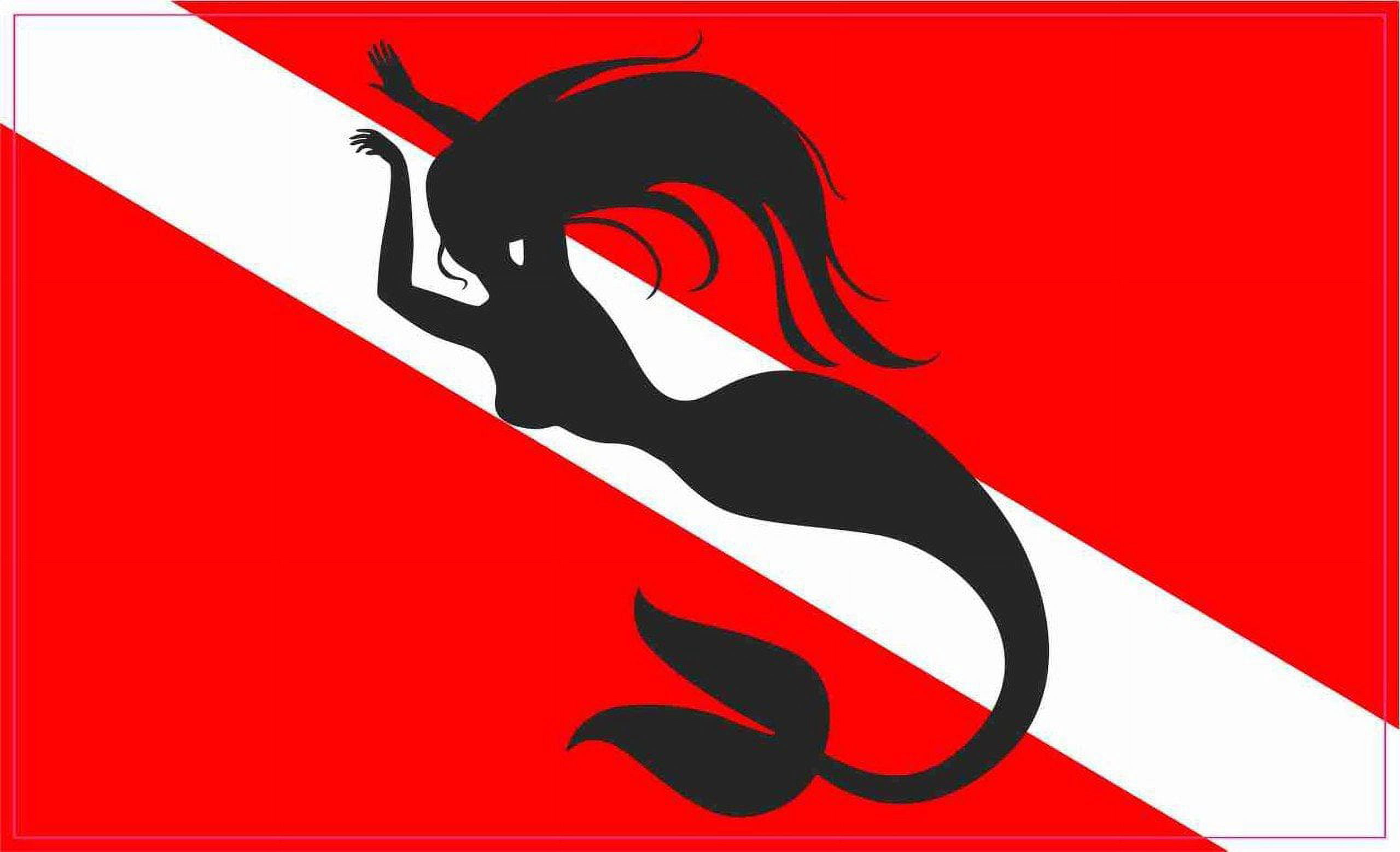 5in x 3in Mermaid Diver Down Magnet Vinyl Scuba Diver Flag Vehicle ...