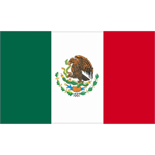 5in x 3in High Quality Vinyl Mexican Flag Sticker, Made in USA ...