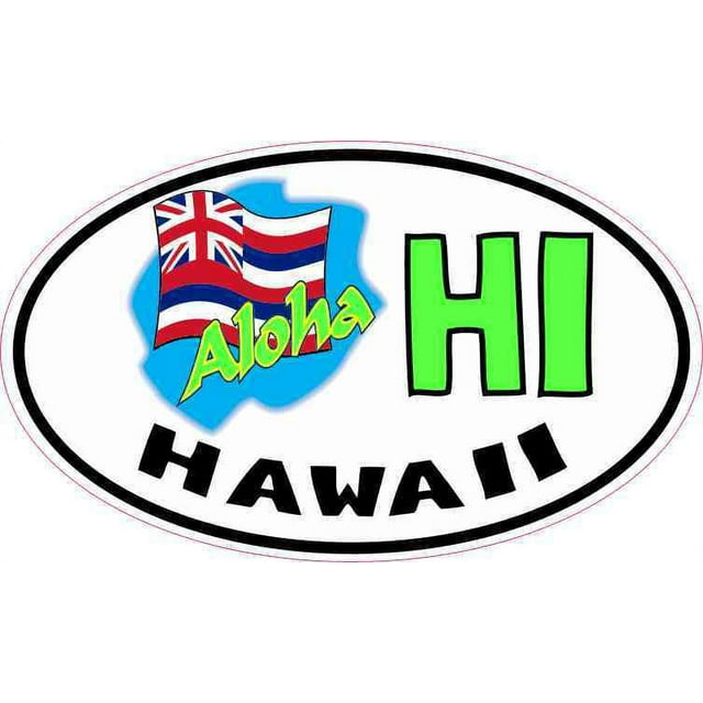 5in x 3in Oval Aloha Hawaii Flag Sticker - Walmart.com