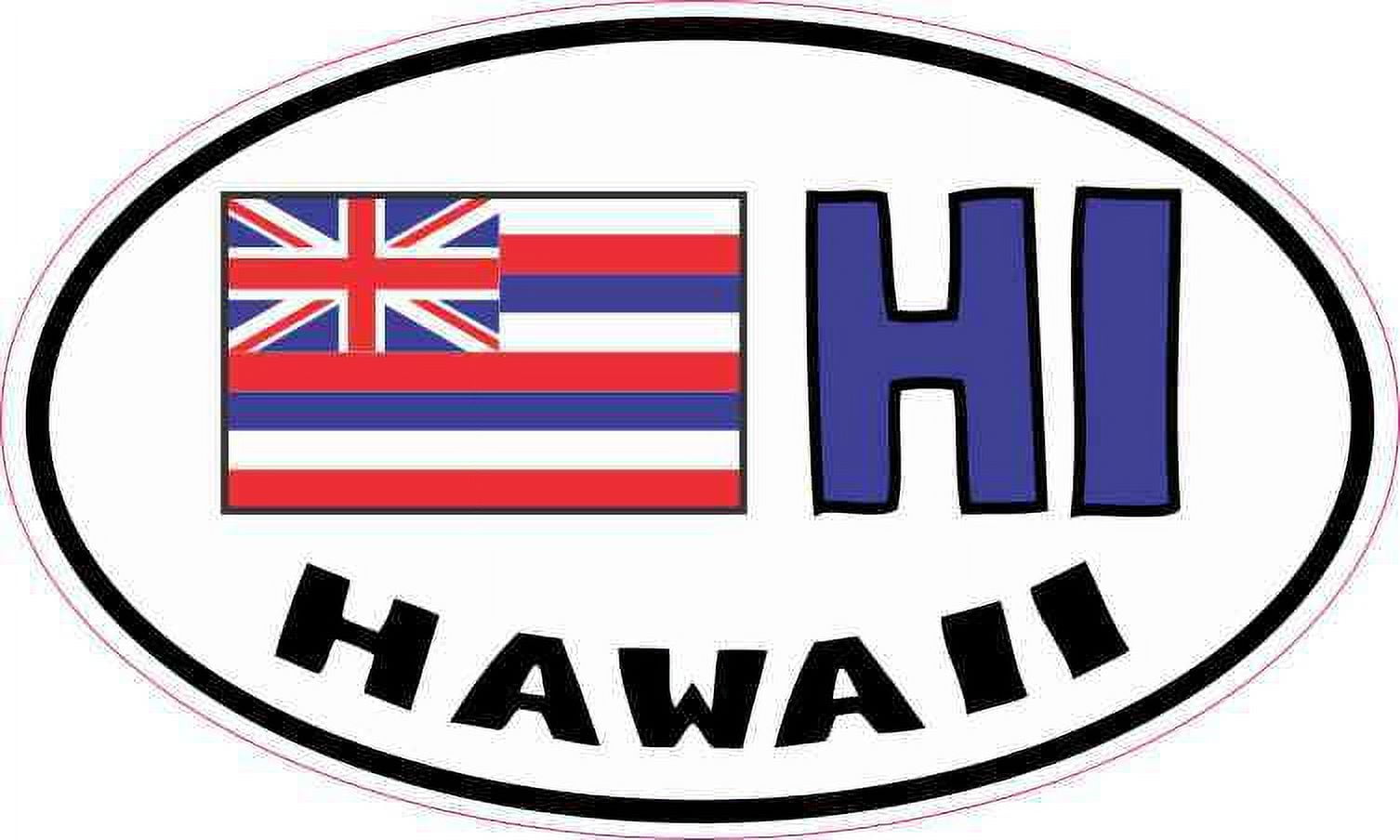5in x 3in Oval HI Hawaii Flag Sticker Car Bumper Decal Luggage Stickers ...