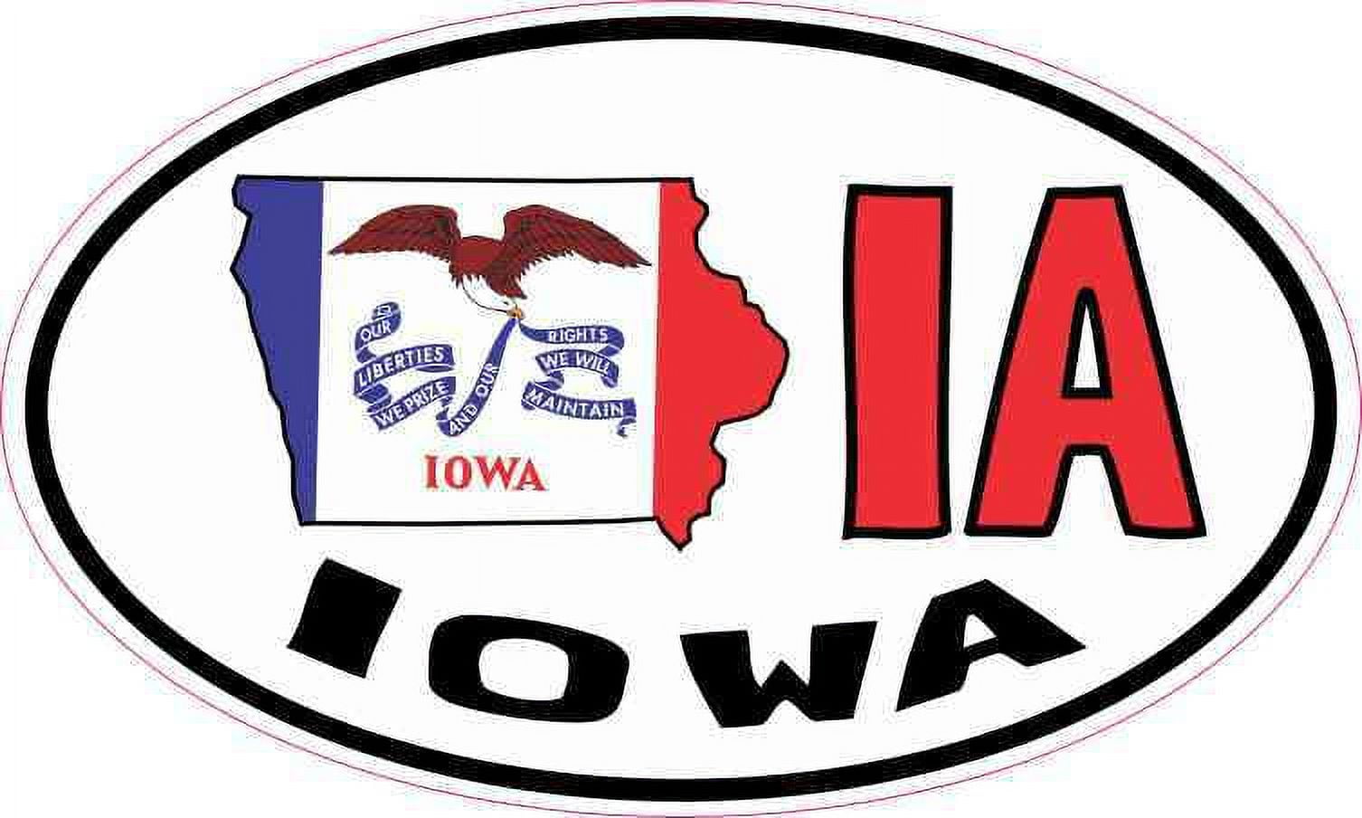 5in x 3in Oval IA Iowa Sticker Vinyl Car Bumper Decal Luggage Stickers ...