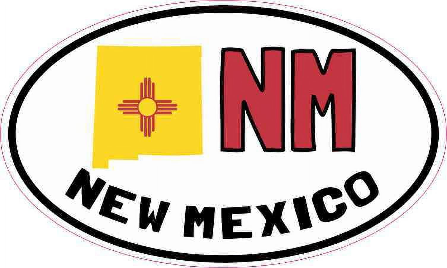 5in x 3in Oval NM New Mexico Sticker Car Truck Bumper Decal Cup ...