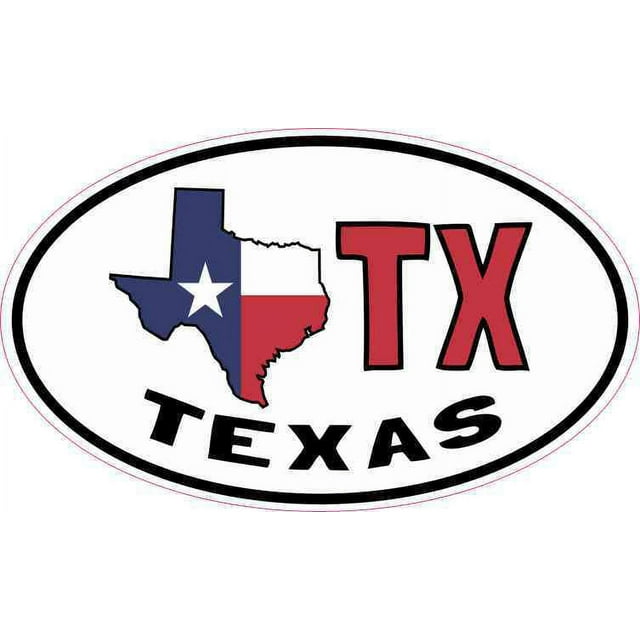 5in x 3in Oval TX Texas Sticker Vinyl Car Truck Bumper Decal Cup ...