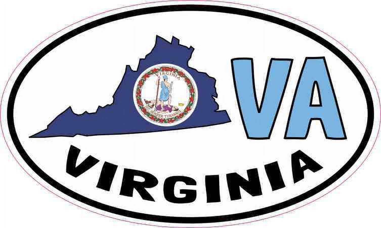 5in x 3in Oval VA Virginia Sticker Vinyl Car Bumper Decal Luggage ...