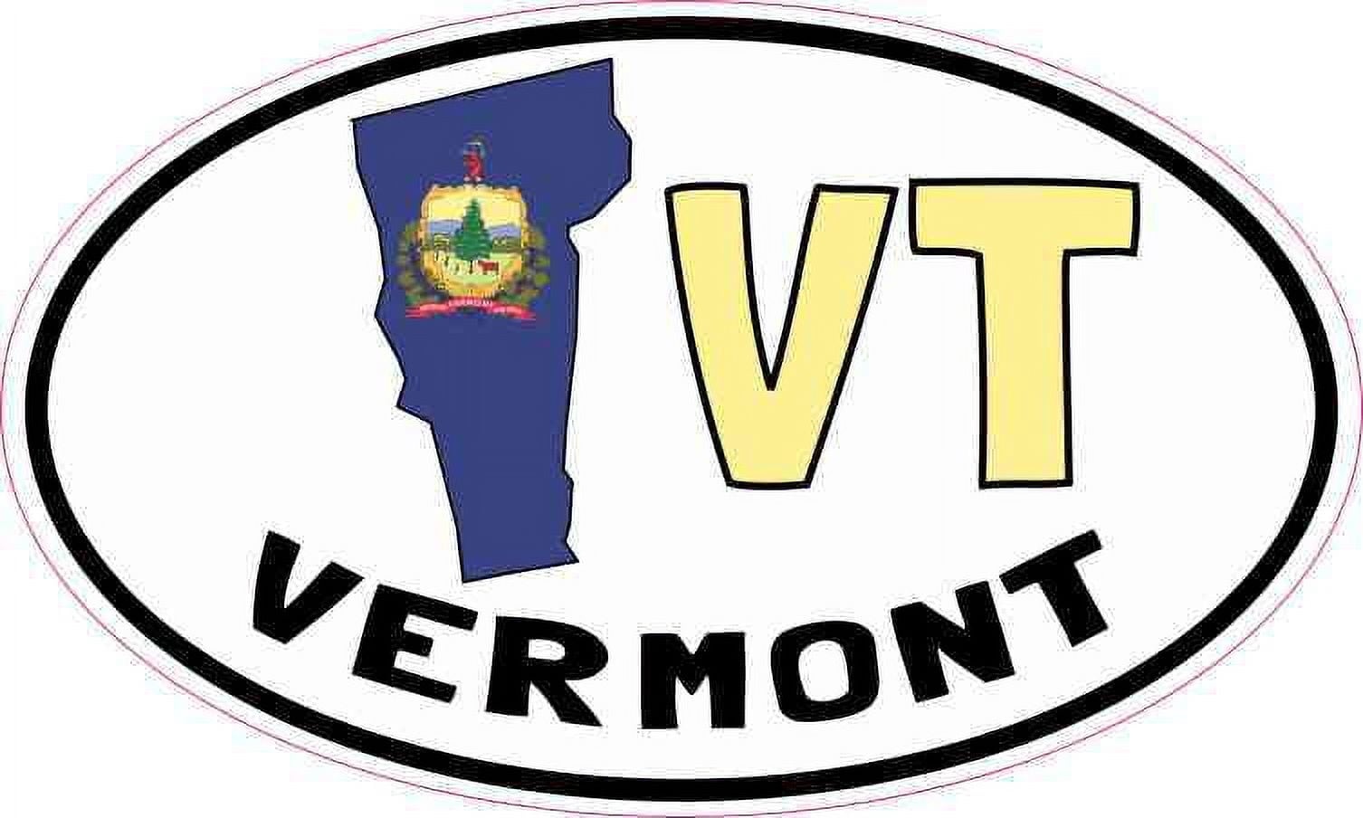 5in x 3in Oval VT Vermont Sticker Vinyl Car Bumper Decal Luggage ...