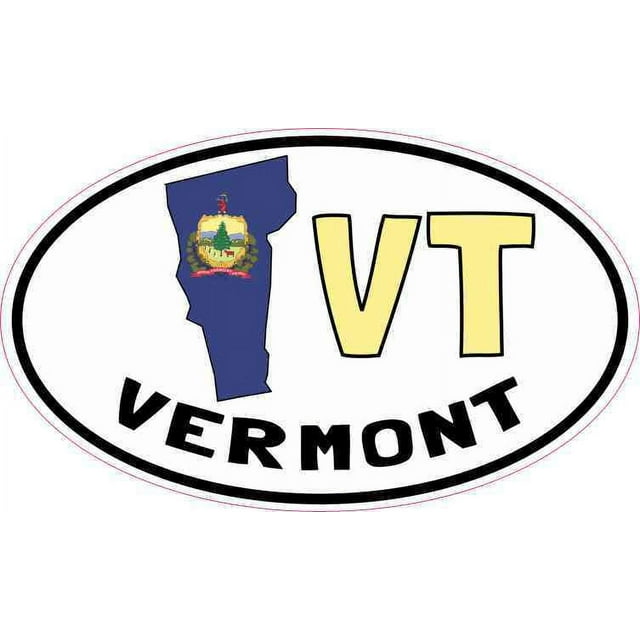 5in x 3in Oval VT Vermont Sticker Vinyl Car Bumper Decal Luggage ...