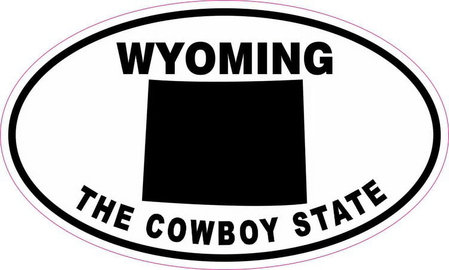 5in x 3in Oval Wyoming The Cowboy State Sticker - Walmart.com