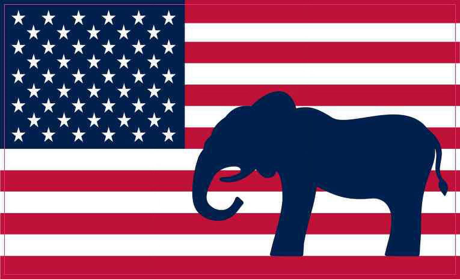 5in x 3in Republican Elephant American Flag Sticker - Walmart.com