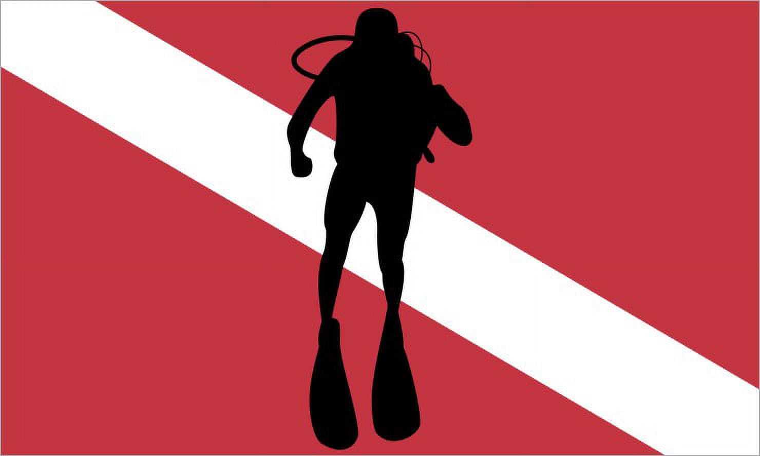 5in x 3in SCUBA Diver Down Flag Sticker - Walmart.com