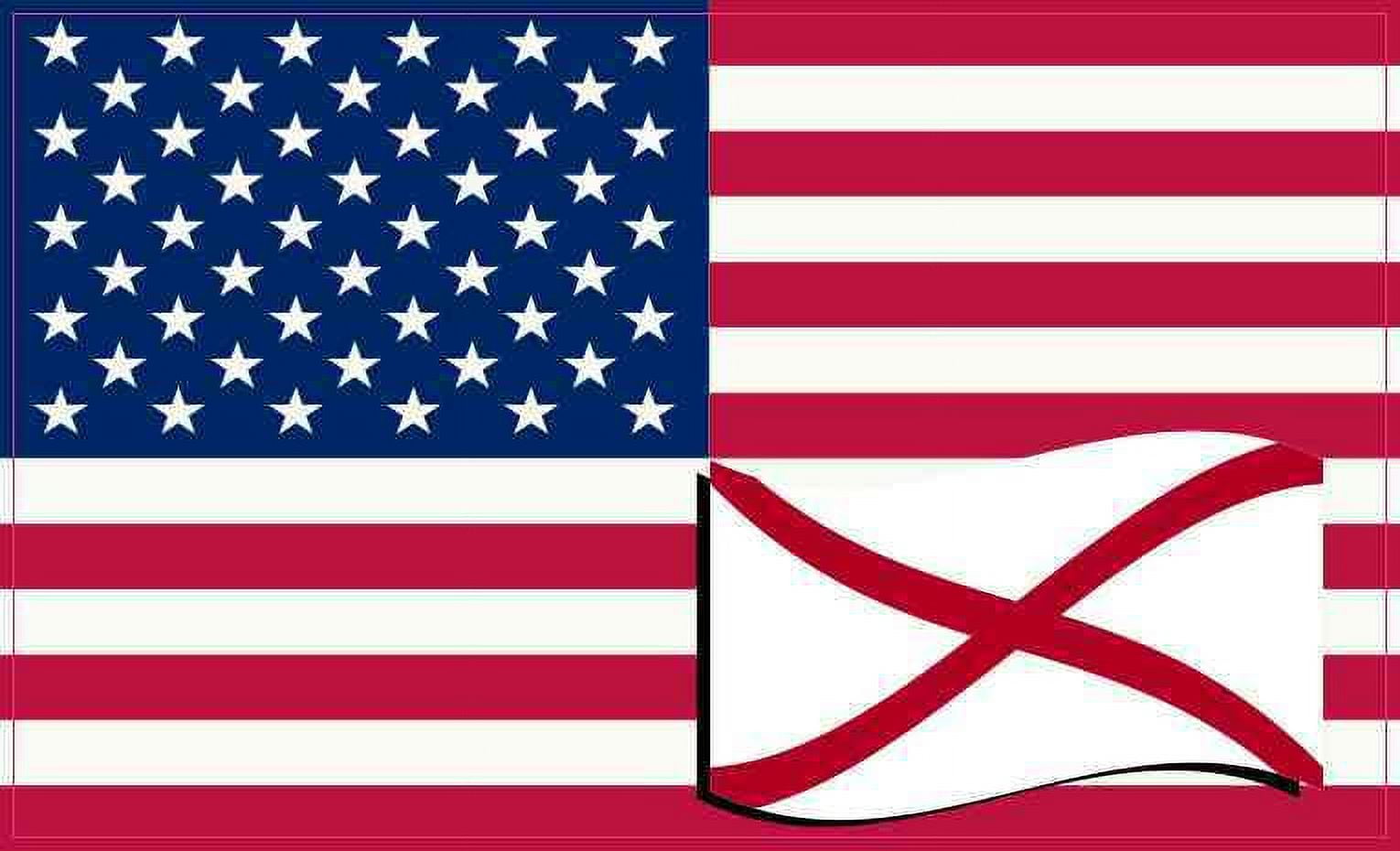 5in x 3in United States Of America and Alabama Flag Magnet Magnetic ...