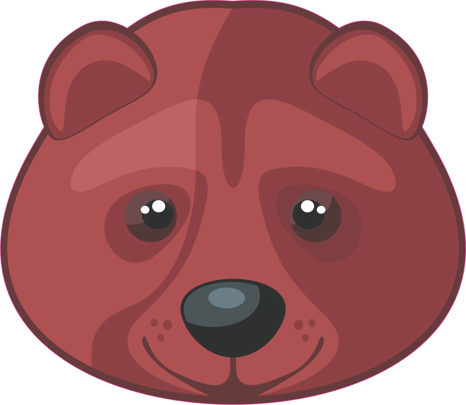 5in x 4.3in Bear Face Bumper Sticker Car Vinyl Window Sign Decal Decals ...