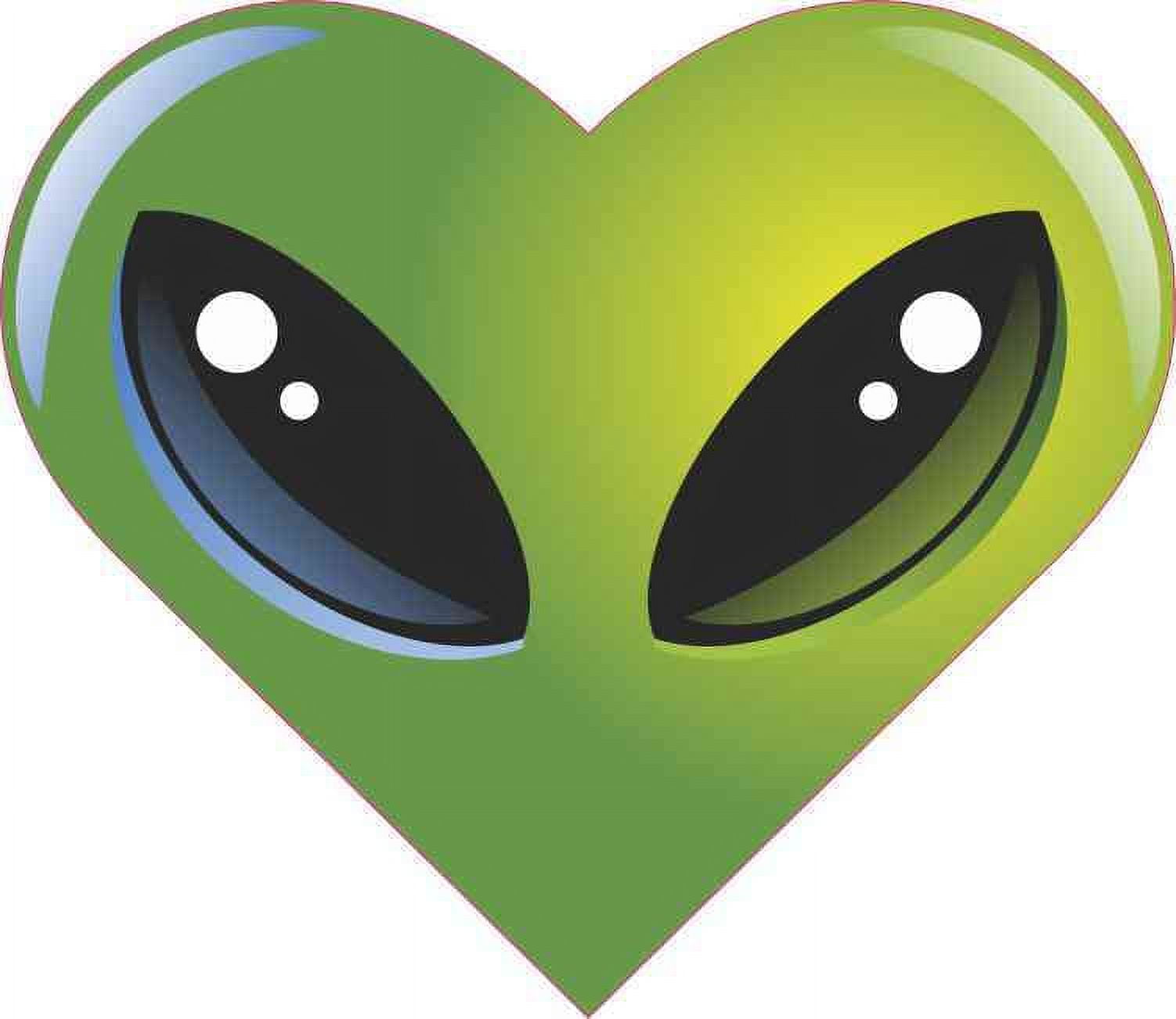5in x 4.5in Alien Bumper Sticker Heart Car Vinyl Truck Window Decal ...