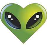 5in x 4.5in Alien Bumper Sticker Heart Car Vinyl Truck Window Decal ...