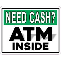 ATM Inside 5x7 Vinyl Sticker / Decal / Label ATM Machine Weatherproof ...