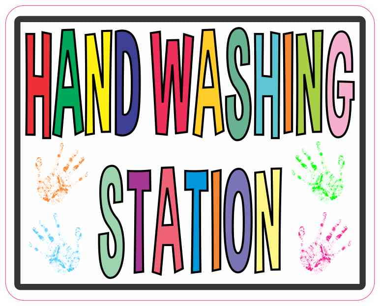 5in x 4in Hand Washing Station Sticker - Walmart.com