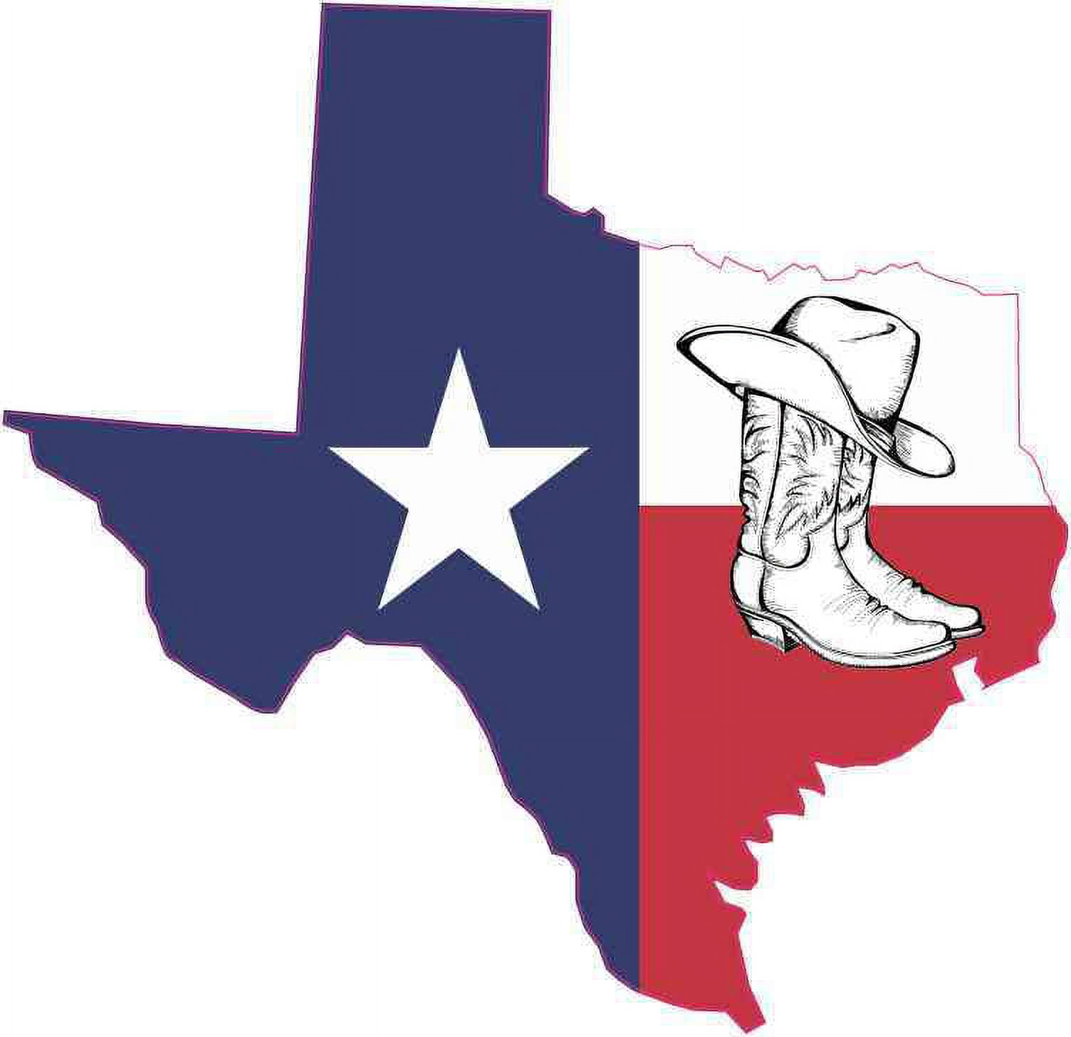 5in x 5in Die Cut Hat and Boots Texas Sticker State Flag Decal Stickers ...