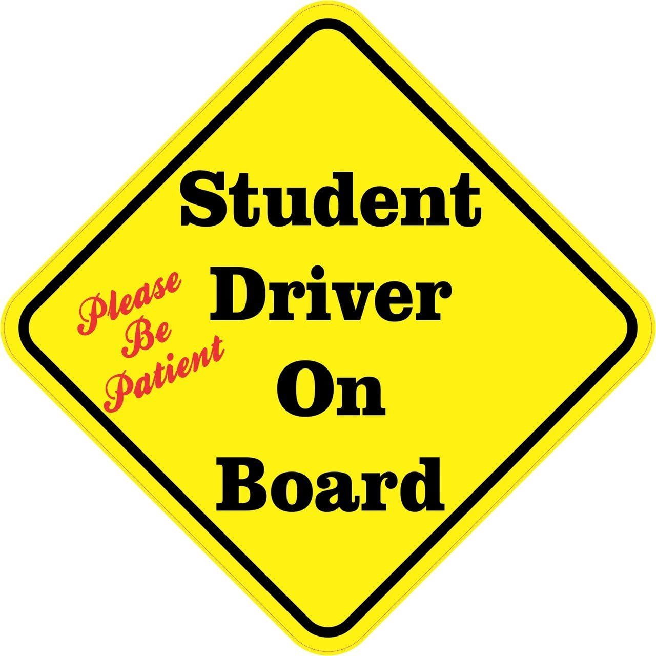 5in x 5in Please Be Patient Student Driver On Board Magnet - Walmart.com