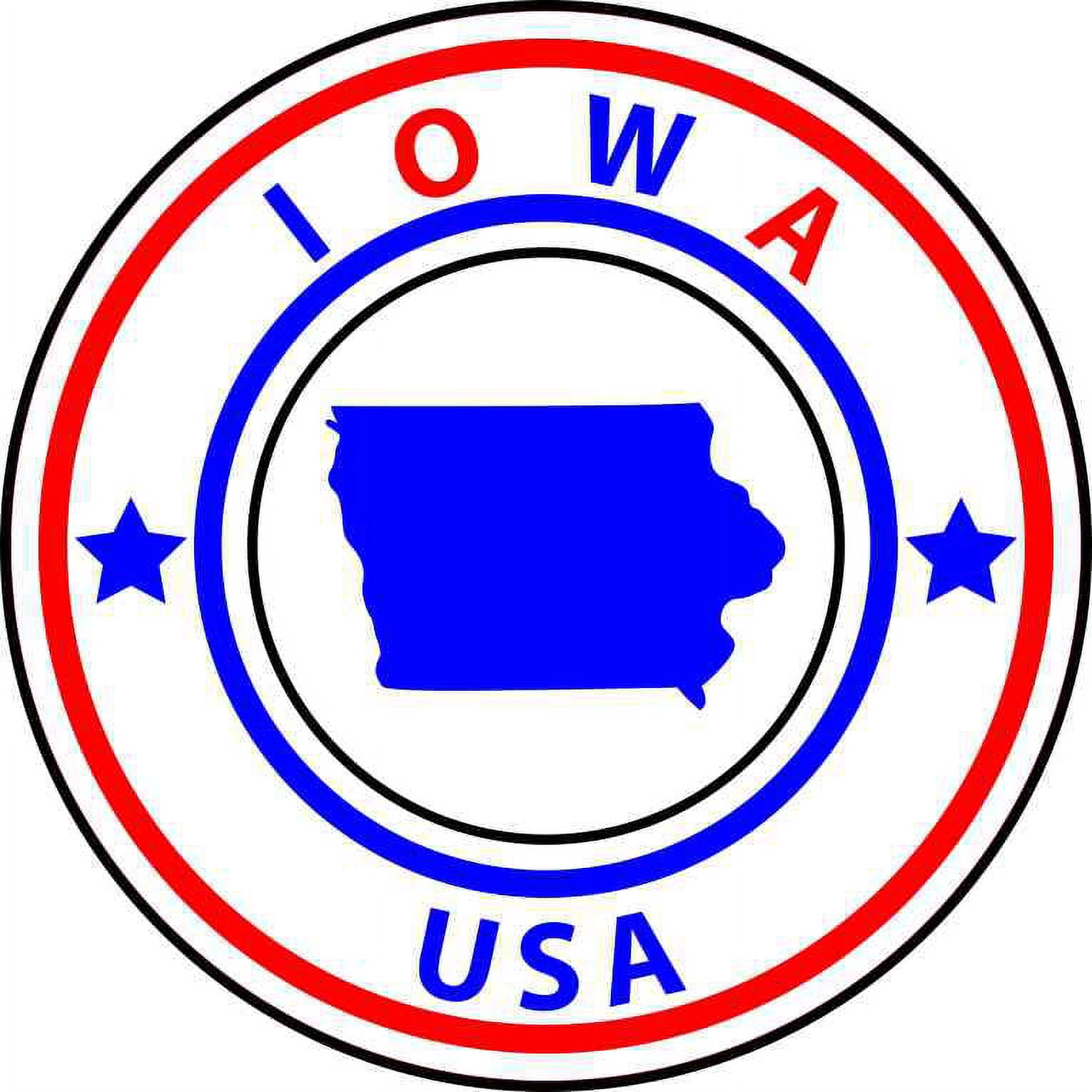 5in x 5in State Circle Iowa Sticker Vinyl Bumper Sticker Sign Hobby ...