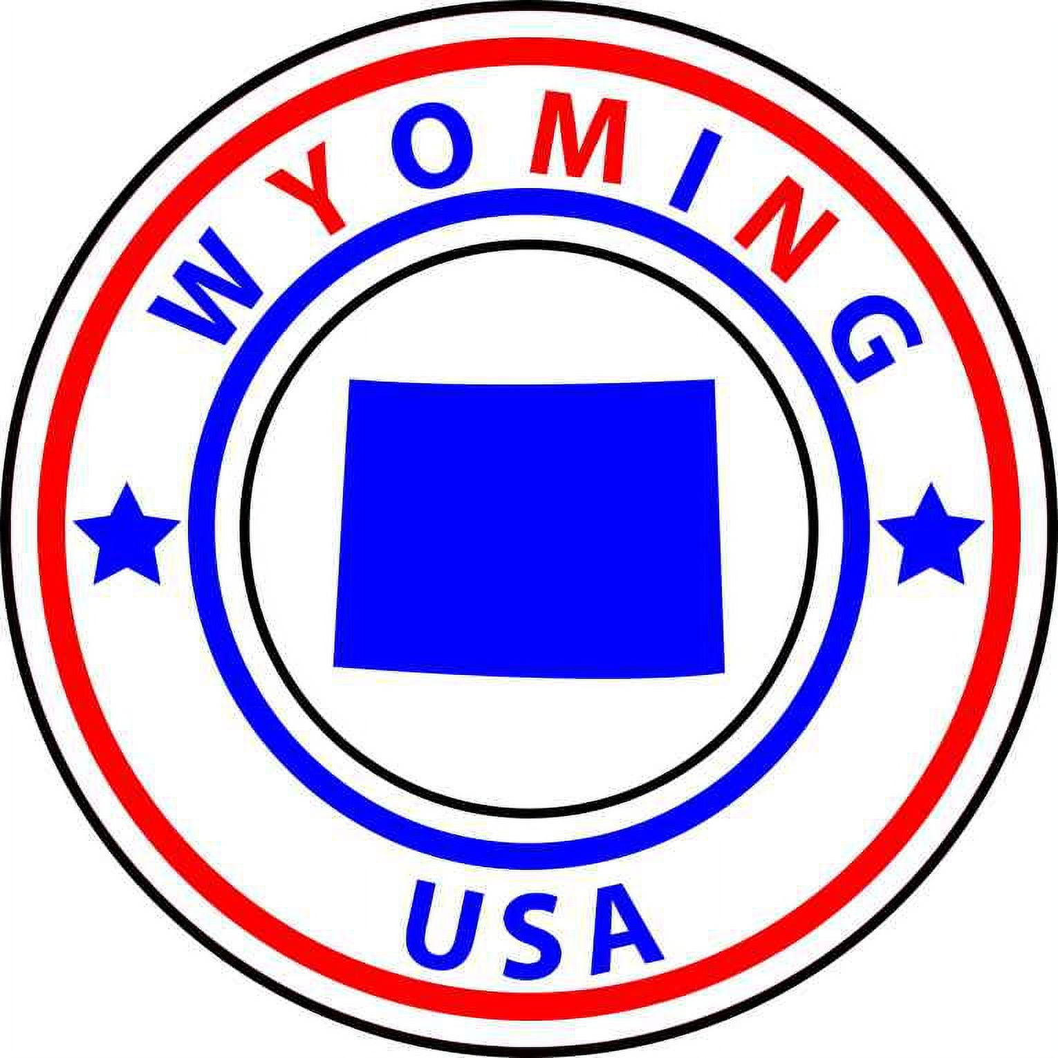 5in x 5in State Circle Wyoming Sticker Vinyl Bumper Sticker Sign Decal ...