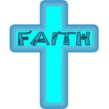 5in x 6in Die Cut Blue Faith Cross Sticker Vinyl Religious Vehicle ...