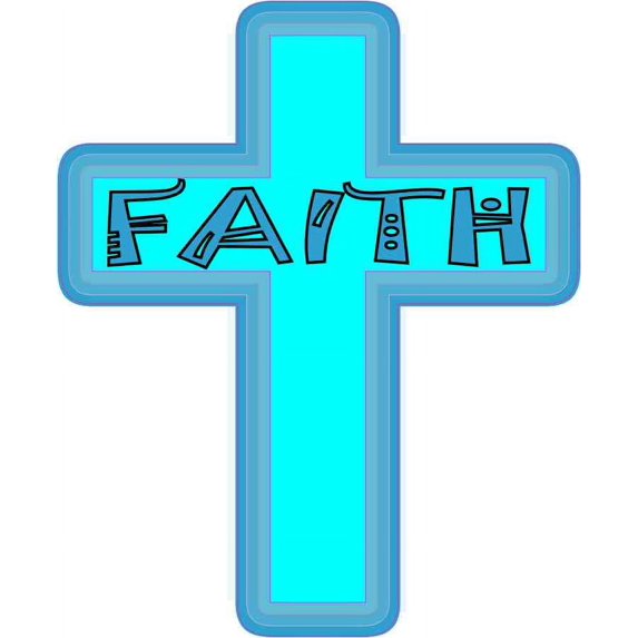 5in x 6in Die Cut Blue Faith Cross Sticker Vinyl Religious Vehicle ...