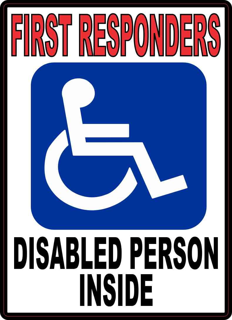 5in x 7in First Responders Disabled Person Inside Sticker - Walmart.com