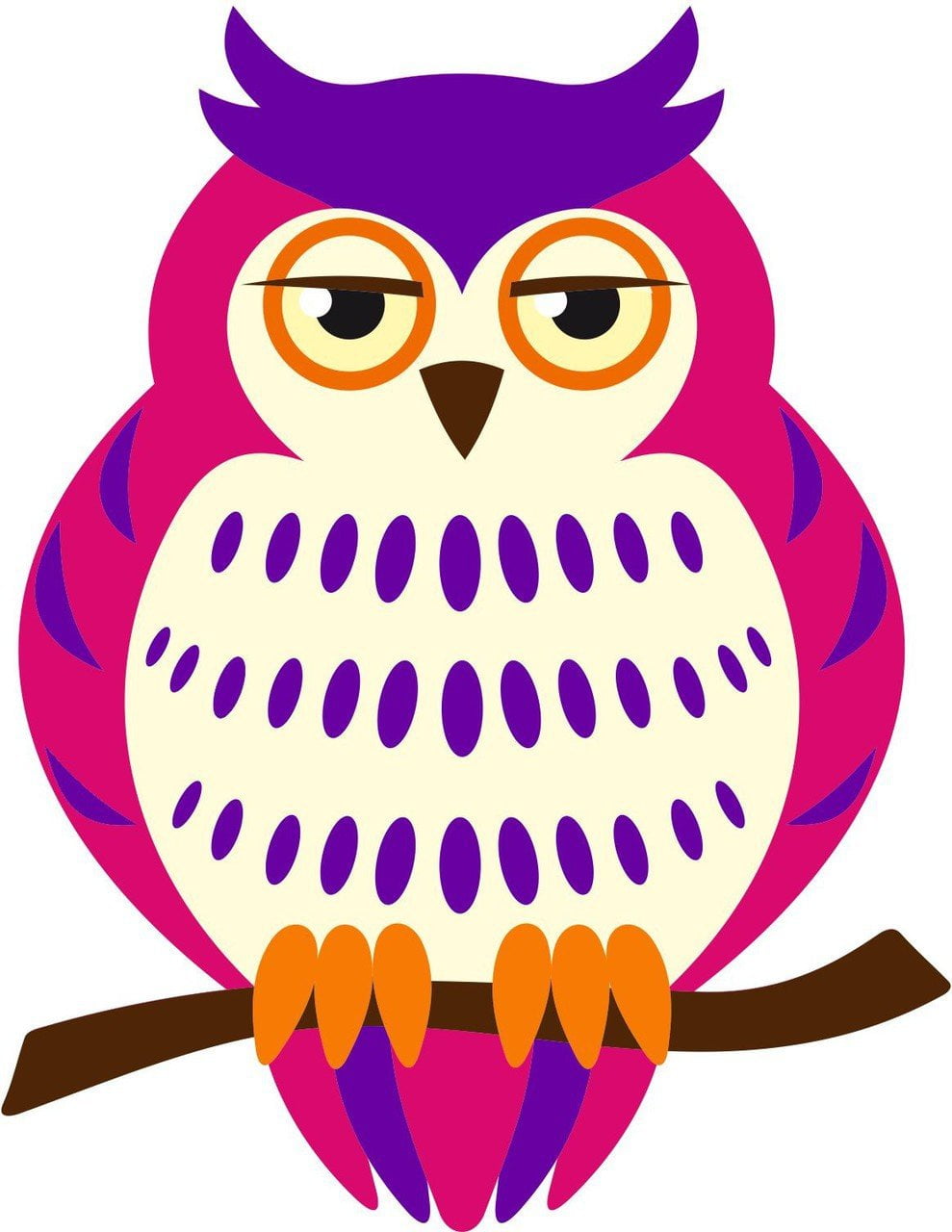 5in x3.5in Off White And Pink Owl Owls Window Sticker Decal Stickers ...