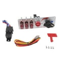 5in1 12V LED Toggle Ignition Switch Panel with Engine Start Push Button ...