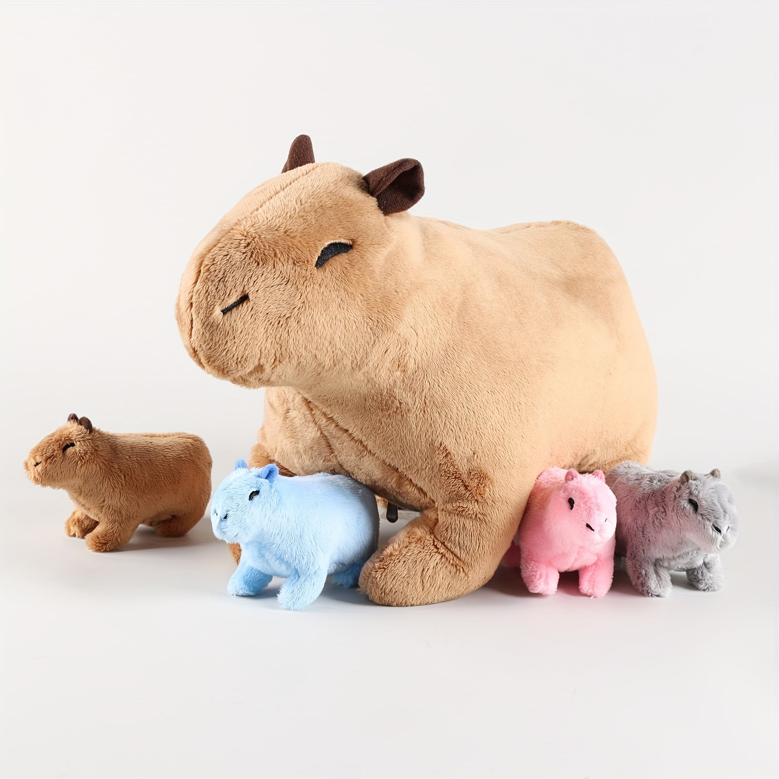 5in1 Capybara Mom With Babies Stuffed Animal Plush - Walmart.com