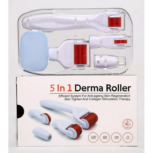 5in1 Derma Roller Set Skin Therapy Micro Needle Anti Aging Microneedle ...