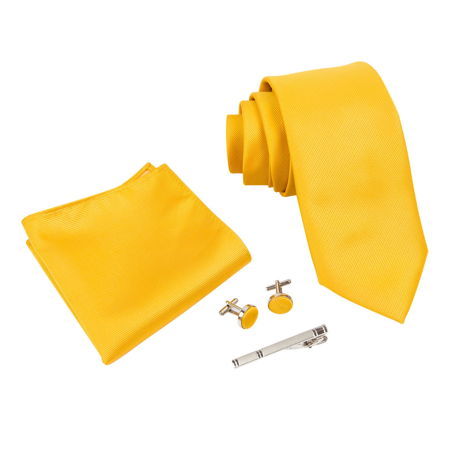 5in1 Neck Tie Set with Tie Clip Pocket Square Cufflink Formal Occasion ...