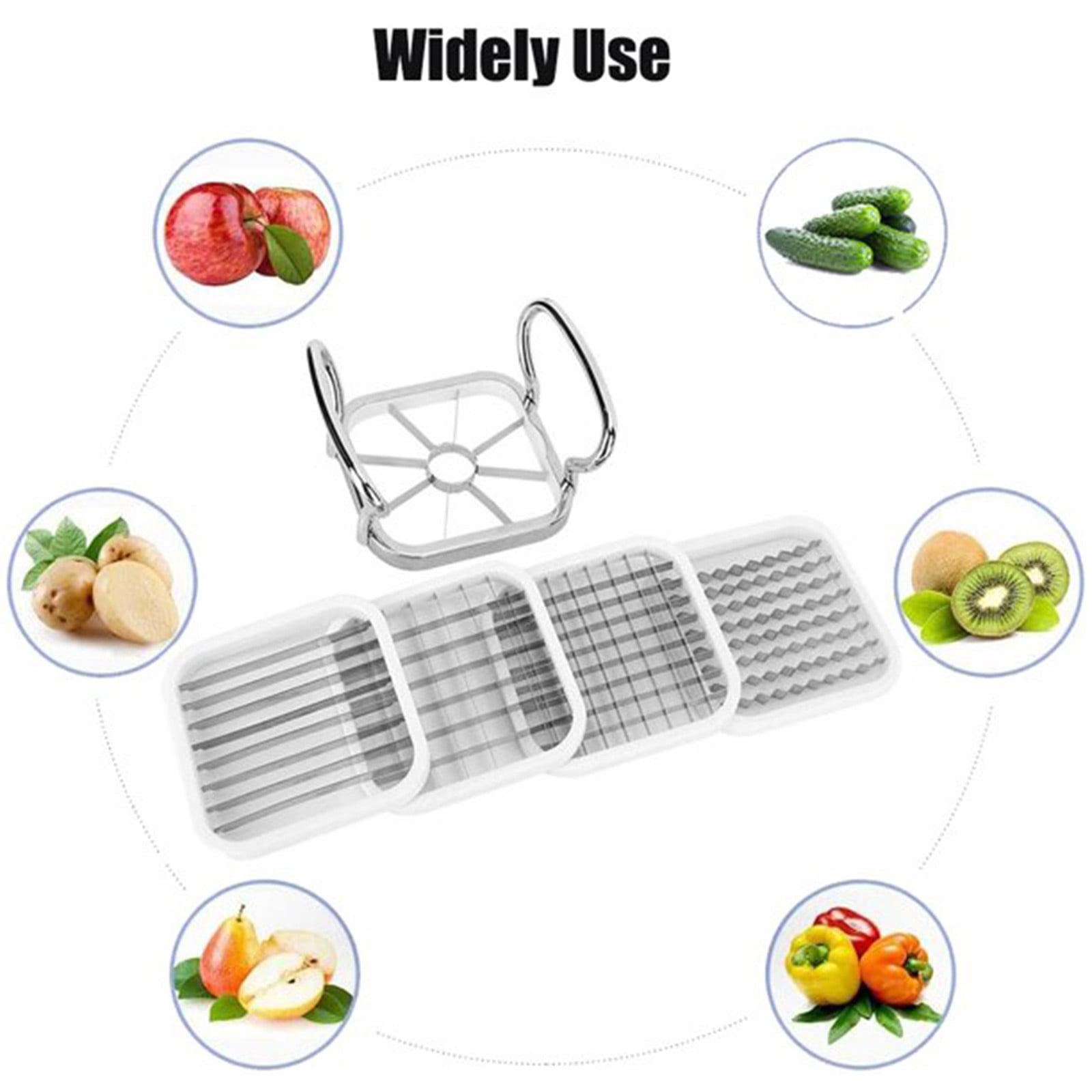 5in1 Stainless Steel Heavy Duty Potato Cutter French Fry Cutter Slicer ...